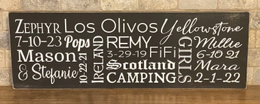 Custom Memories Sign - 8" x 24" - Heartwood Gifts