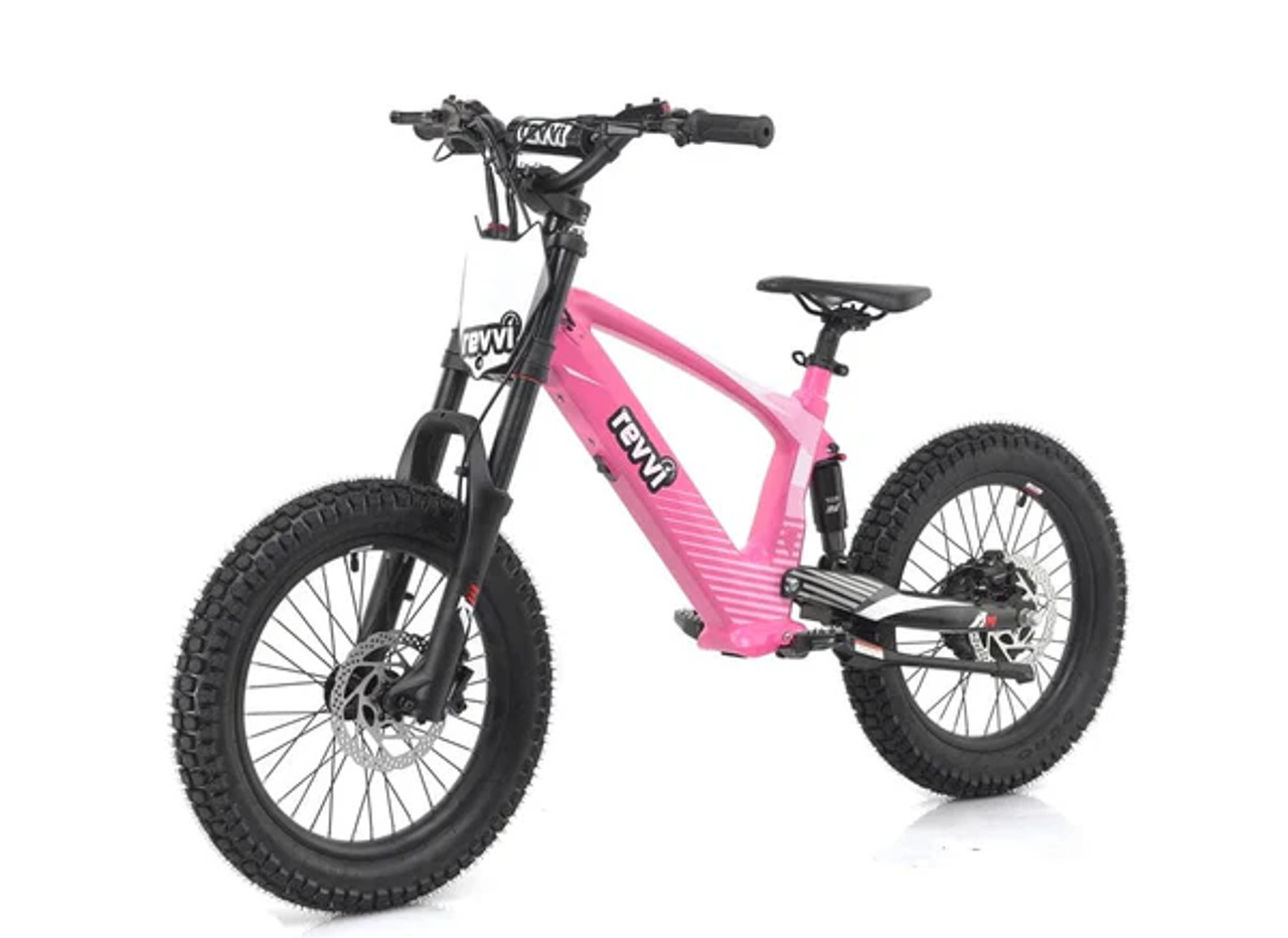 Girls Pink 2025 Version Revvi 18 Inch 24V Electric Balance Bike