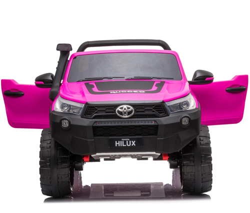 Pink Girls 24v 2 x Leather Seat Official Ride on Toyota Hilux Off ...