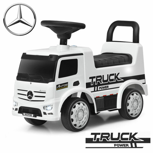 White Official Mercedes Antos Kids Push Power Lorry with Storage