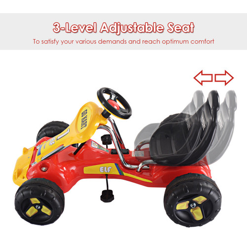 ELF Red & Yellow Pedal Power Go Kart All Terrain for Ages 3-7 - Kids ...