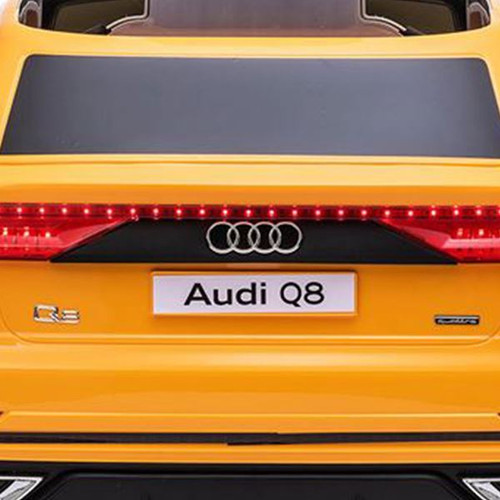 12V Official Yellow Audi Q8 Kids Battery Ride On SUV + Rubber Tyres ...