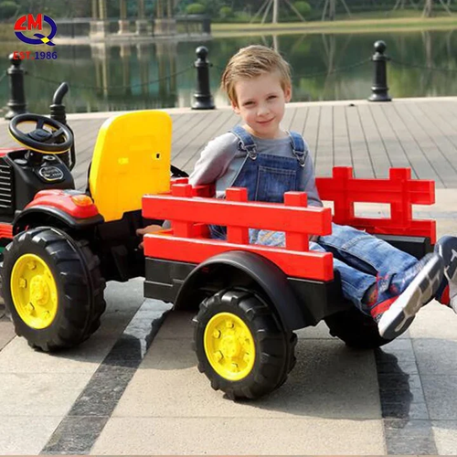 12v Large Kids Red Sit on Battery Operated Tractor & Trailer - Kids ...