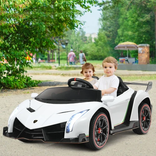 2 Seater White Licensed Lamborghini Ride On Sports Car for Kids - Kids ...