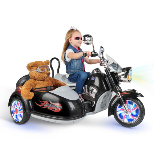 Kids 12v 2 Seat Side-Car Ride on Harley Style Ride-On Motorbike - Kids ...