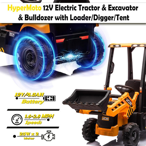 Children's Ride on Licensed JCB 12v Electric Digger & Excavator