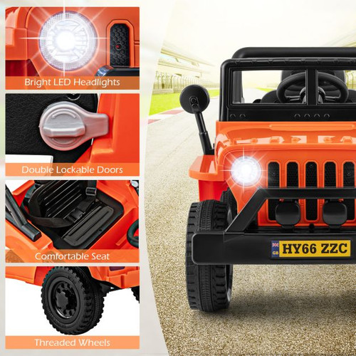 Kids Orange Explorer 12v Ride On Battery Powered Wild Wagon - Kids ...