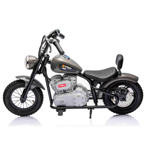 Kids 24v Silver Chopper Style Battery Powered Ride on Motorcycle - Kids ...