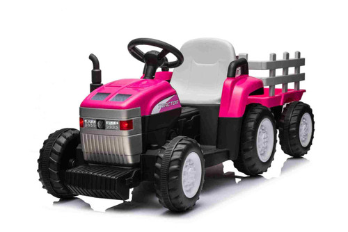 Girls Pink 12v Official New Holland Ride On Tractor & Trailer Toy ...