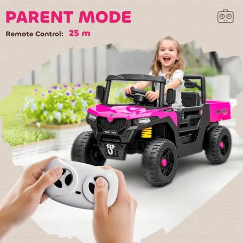 Girls Pink 12v Mini Gator With Working Dump Bed Truck