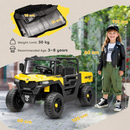 Girls Pink 12v Mini Gator With Working Dump Bed Truck