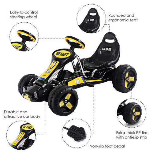 ELF Bumble Bee Pedal Power Go Kart All Terrain for Ages 3-7 - Kids ...