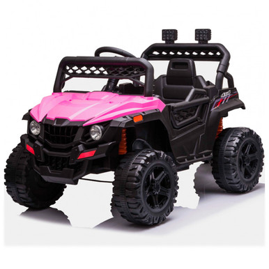 12v Ultimate Comfort Girls Pink UTV Off Roader with Leather Seat - Kids ...