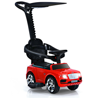 Red 3-1 Toddlers Official Bentley Car Push Along with Stroller Function ...