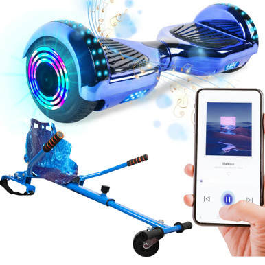 Cosmic Boys Blue Electric Hoverboard with Attachable Hover-Kart - Kids ...