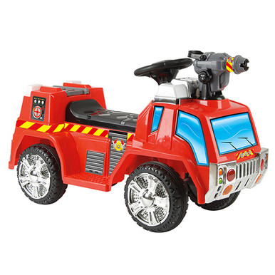 Toddlers 6v Sit On Battery Powered Fire Engine + Bubble Gun - Kids ...