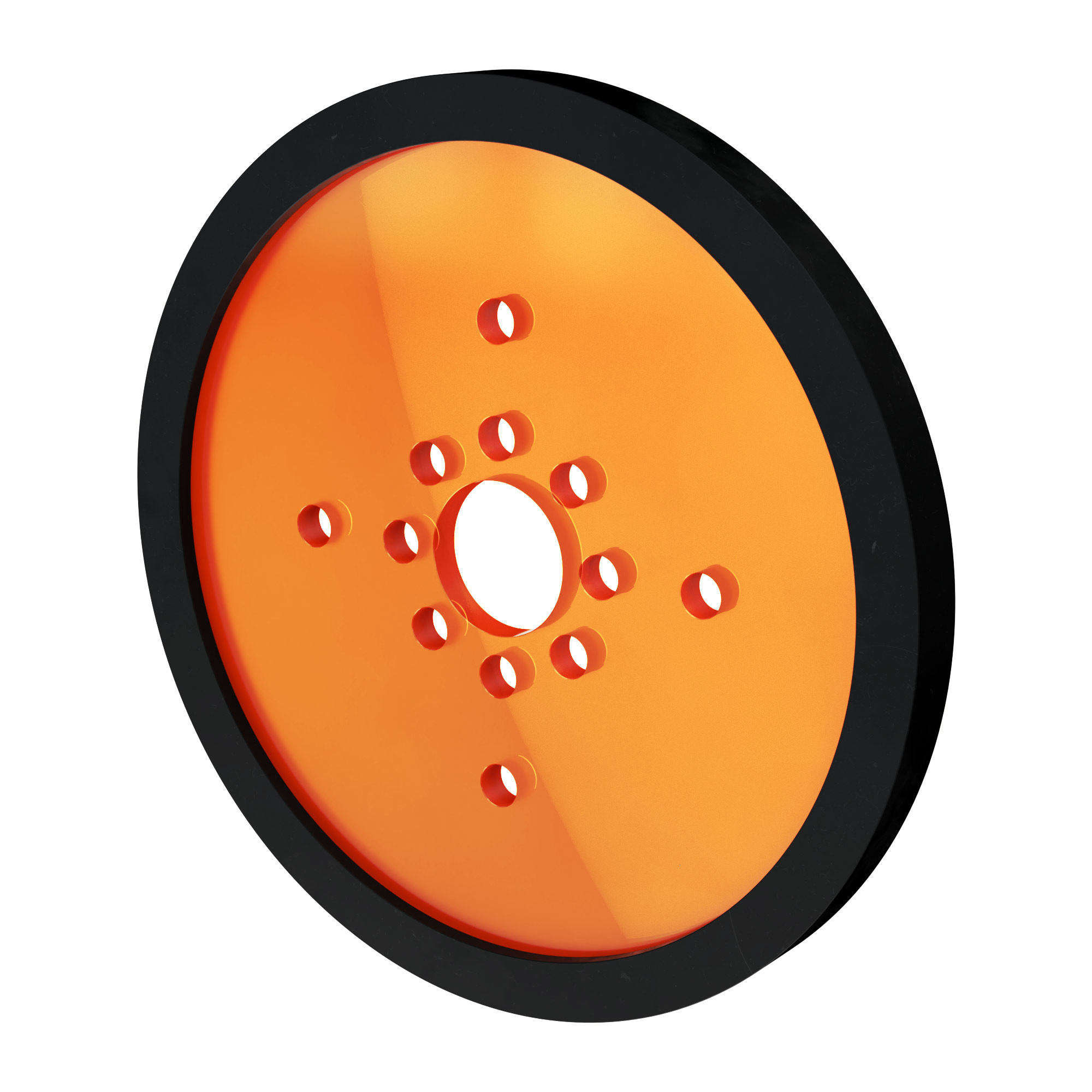 3" Clear Orange Acrylic Disc Wheel - 2 Pack - ServoCity®
