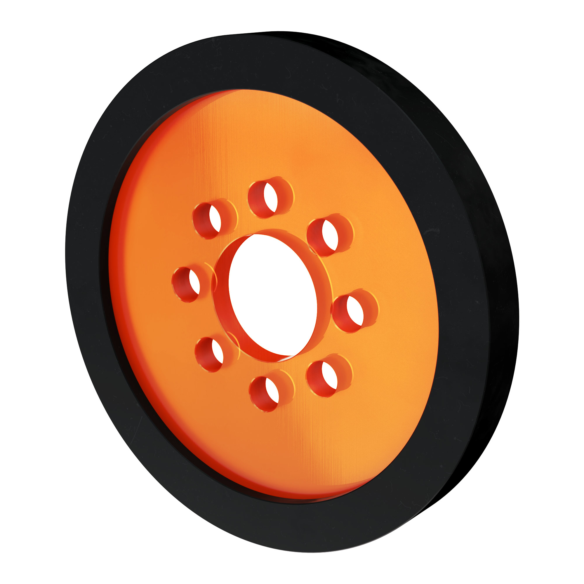 2" Clear Orange Acrylic Disc Wheel - 2 Pack - ServoCity®