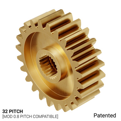Brass, 32P, 24 Tooth, C24T Spline Servo Gear - ServoCity®