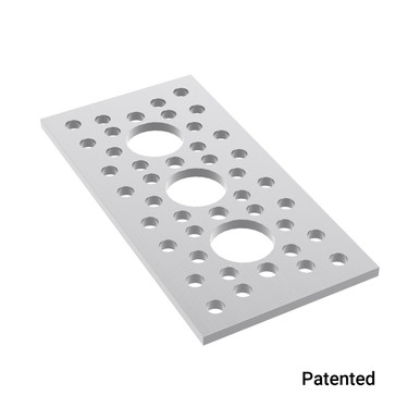 3 Hole Pattern Plate (1.50" x 3.00") - ServoCity®