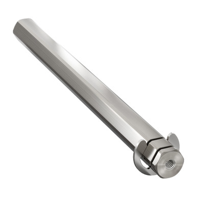 12mm REX® Shaft with E-Clip (Stainless Steel, 144mm Length) - ServoCity®