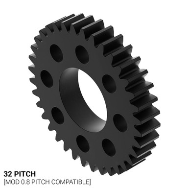 32 Pitch, 36 Tooth Delrin Hub Mount Spur Gear - ServoCity®