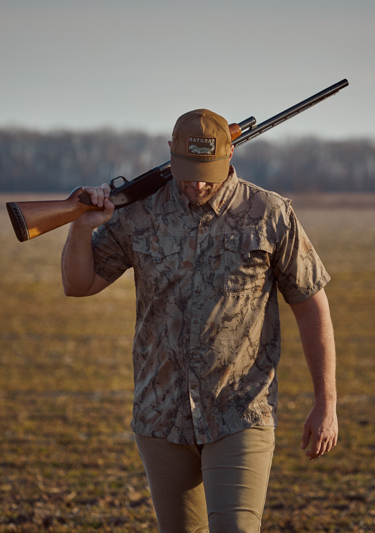 Natural Short Sleeve Vent Back Shirt