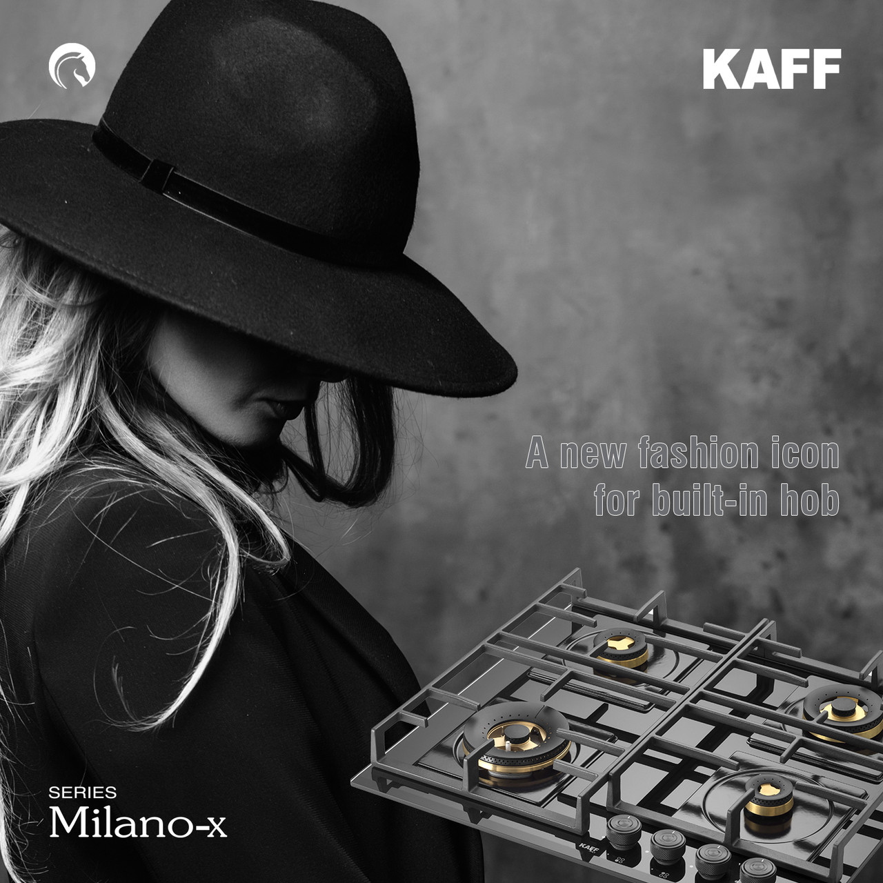 Kaff Hobs - MFBX 604 - 4 Brass burners with Square Drip Tray (Black ...