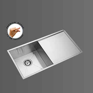 Kaff Sink - KS10 SBD - Stainless steel - Single bowl with drain - With ...