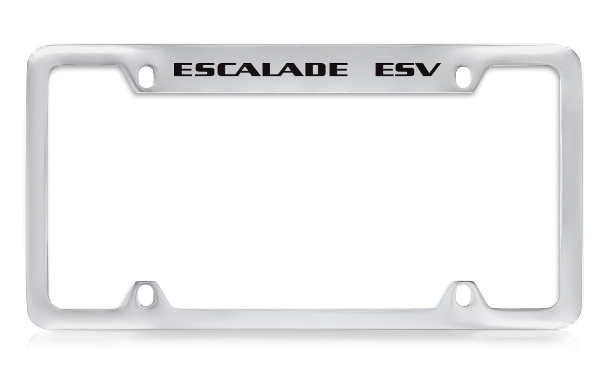 Cadillac Escalade ESV Top Engrave with Block Letters License Plate Frame