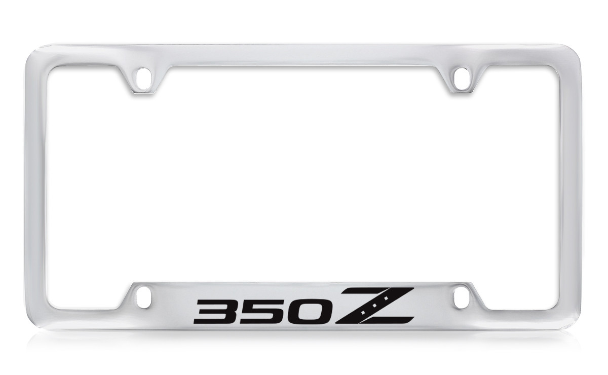 Nissan 350Z Chrome Plated Metal Bottom Engraved License Plate Frame Holder