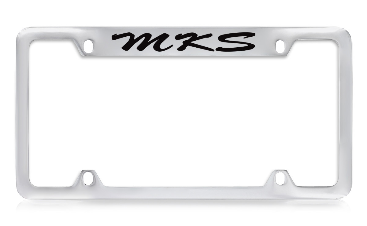 Lincoln MKS Script Top Engraved Solid Brass License Plate Frame Holder ...