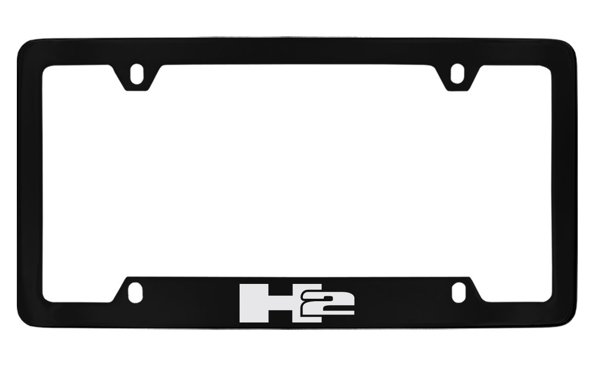 Hummer H2 Logo Only Bottom Engraved Black Coated Zinc License Plate ...