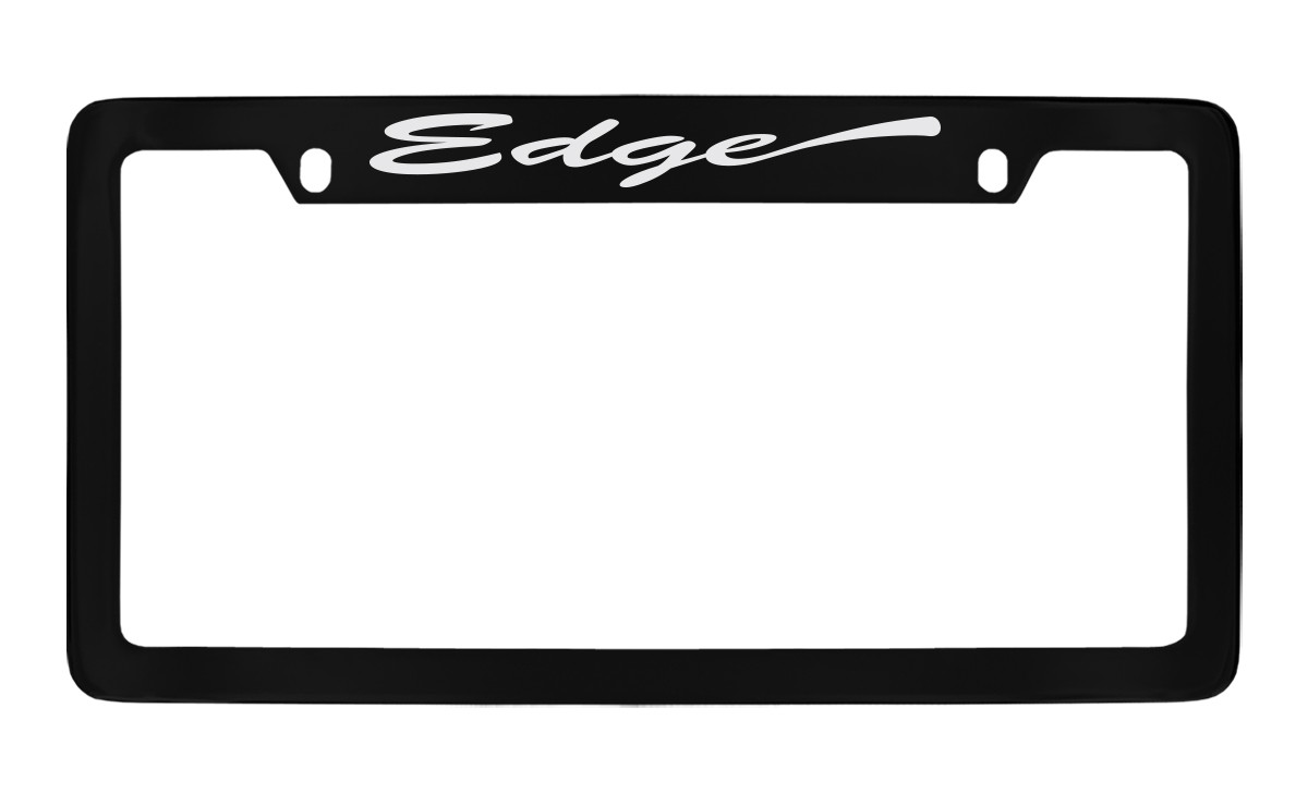 Ford Edge Script Top Engraved Black Coated Zinc License Plate Frame ...