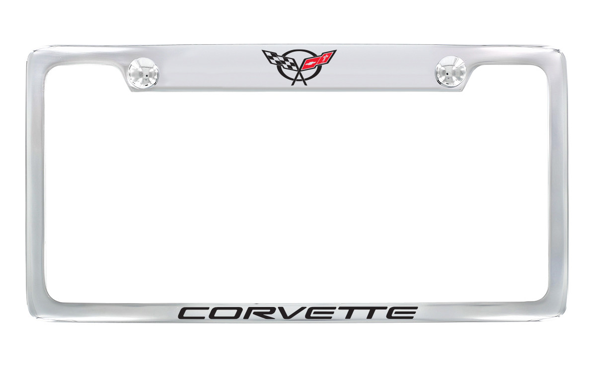 Chevy Corvette C5 Design Top Engraved Chrome Plated Solid Brass License ...