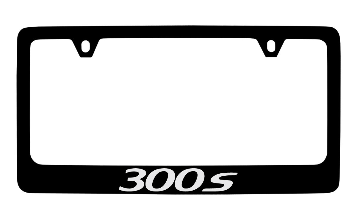 Chrysler 300S Black Coated Zinc License Plate Frame Holder with Silver ...