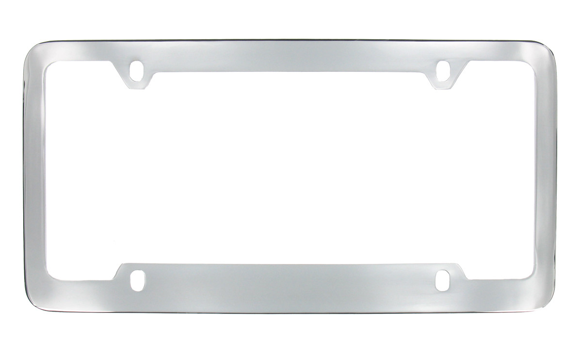 Chrome Plated Plain License Plate Frame 4 Hole