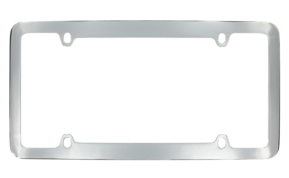 Chrome Plated Plain License Plate Frame 4 Hole
