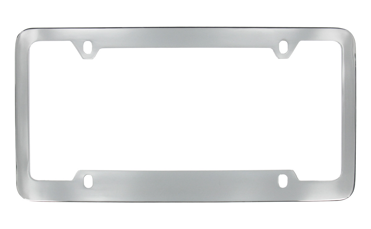Chrome Plated Plain License Plate Frame 4 Hole