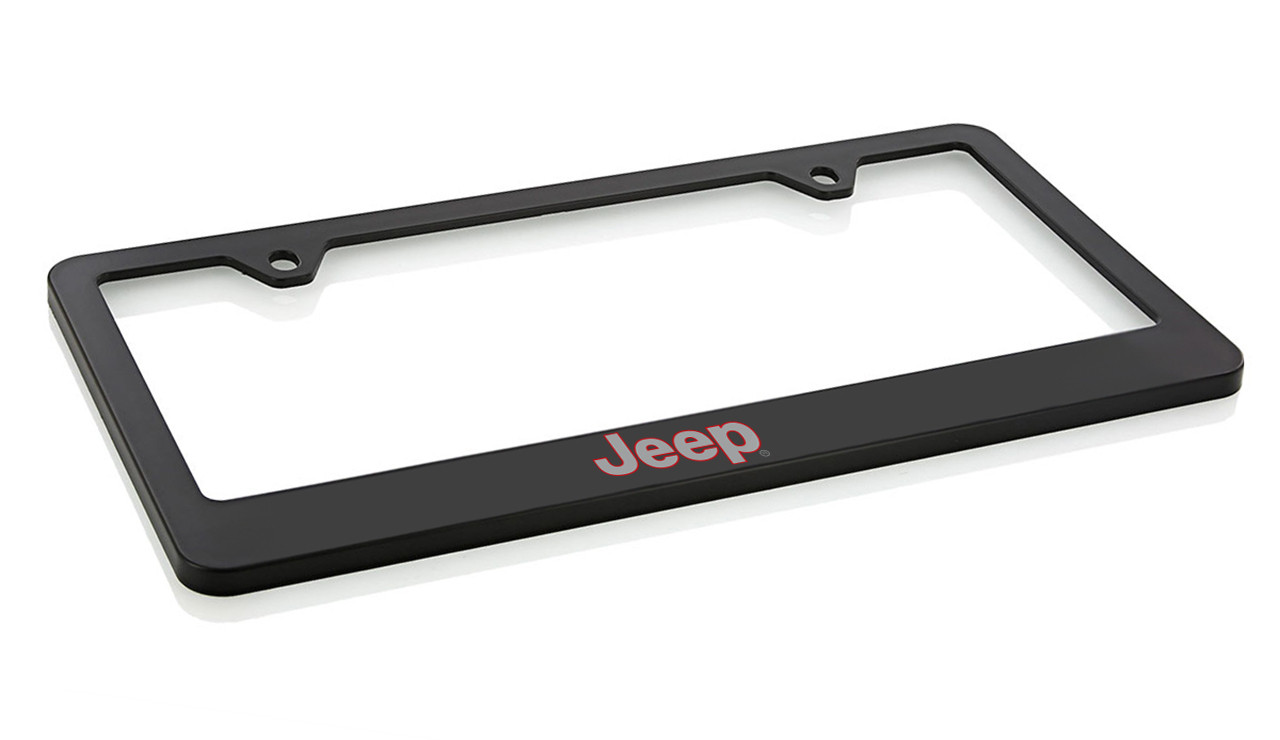 Jeep UV Printed Black Plastic License Plate Frame