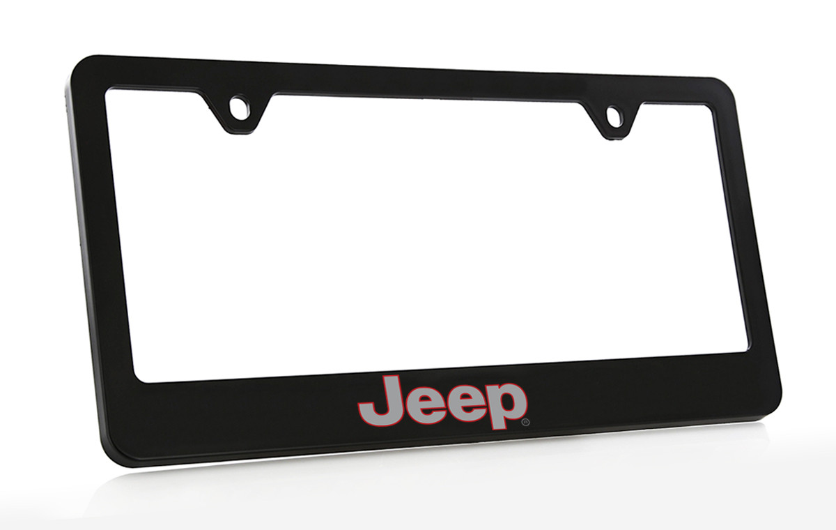Jeep UV Printed Black Plastic License Plate Frame