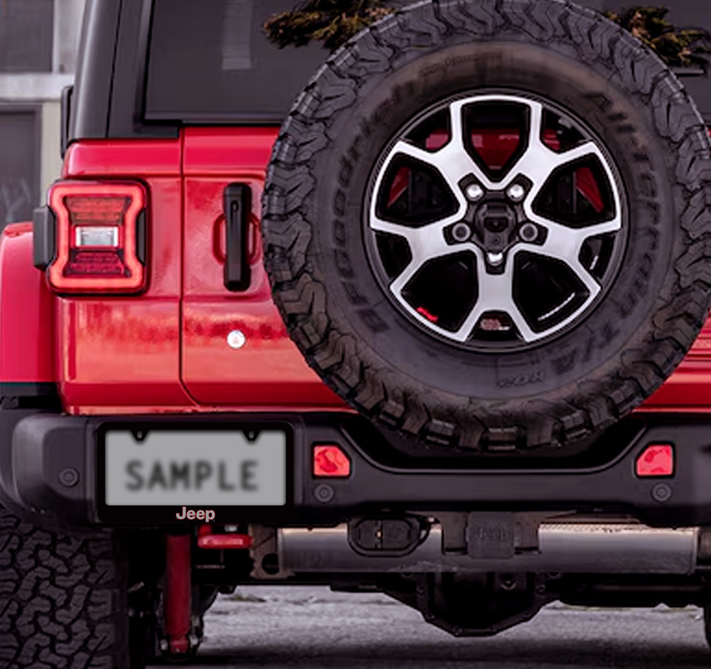 Jeep UV Printed Black Plastic License Plate Frame