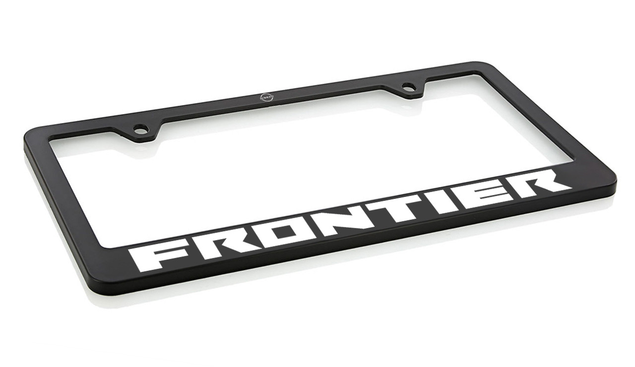 Nissan UV Printed Black Plastic License Plate Frame with Frontier Logo