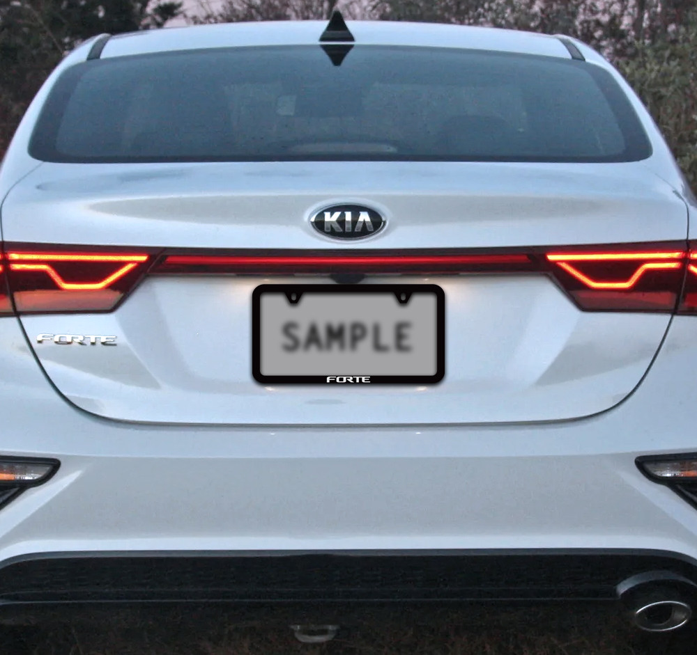 Black Coated Metal License Plate Frame with Forte Logo