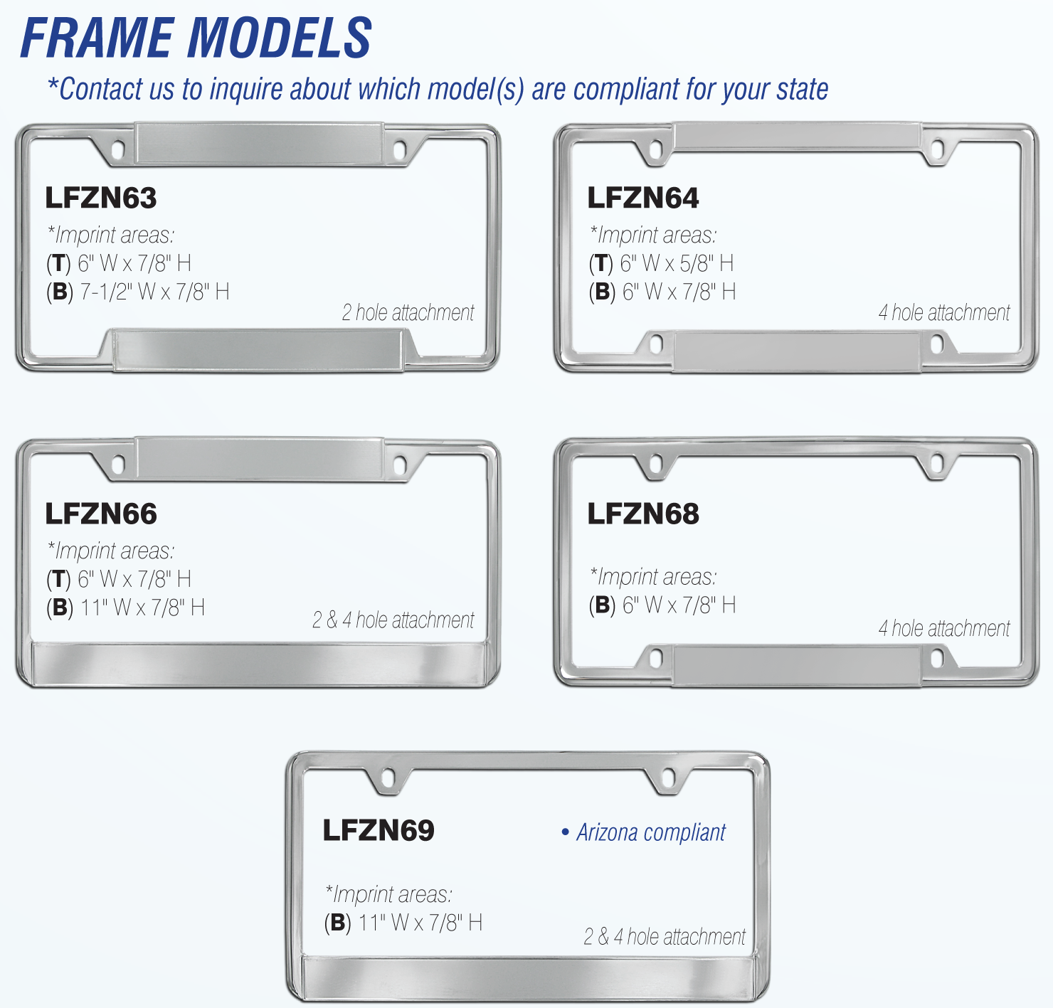 Zinc Diecast License Plate Frames - License Frame Inc