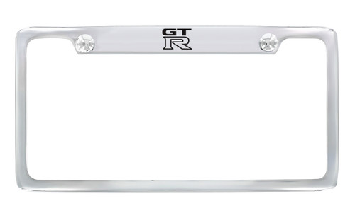 Nissan GTR Chrome Plated Solid Brass Top Engraved License Plate Frame ...