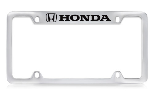 Honda Wordmark with Logo Chrome Plated Zinc Top Engraved License Plate ...