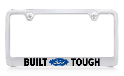Ford Built Ford Tough with Logo Chrome Plated Solid Brass License Plate ...