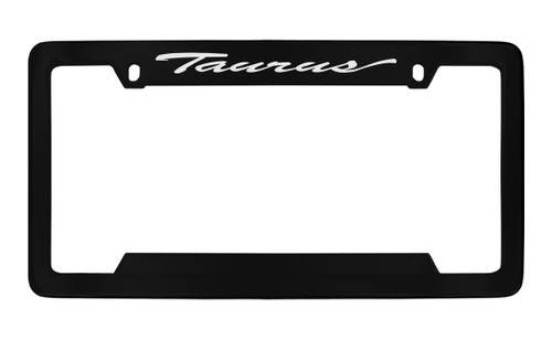 Ford Taurus Script Top Engraved Black Coated Zinc License Plate Frame ...