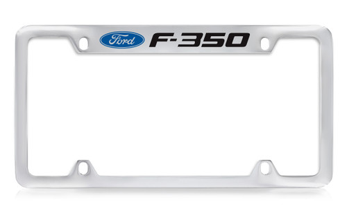 Ford F-350 with Logo Top Engraved Chrome Plated Solid Brass License ...